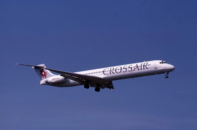 ORIGINAL KODACHROME SLIDE HB-ISX McDonnell Douglas MD-83 Crossair June ...