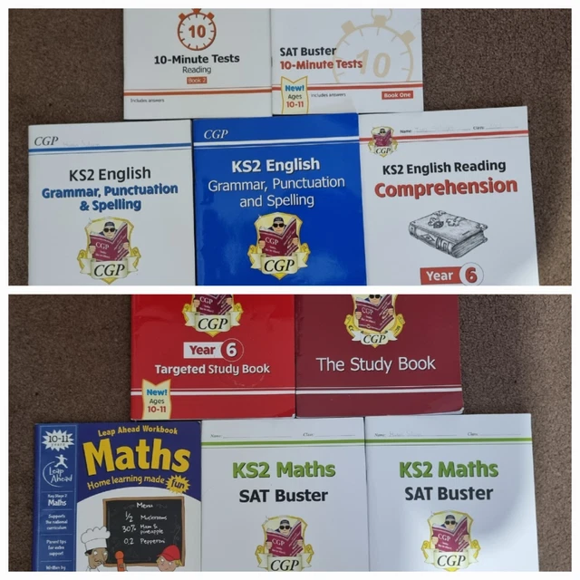 CGP KS2 YEAR 6 SATS English And Maths Books 10 Book Bundle £21.51 ...