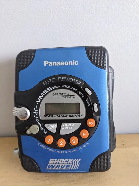 PANASONIC SHOCKWAVE RADIO Cassette Player Model RQ-SW20 Walkman read ...