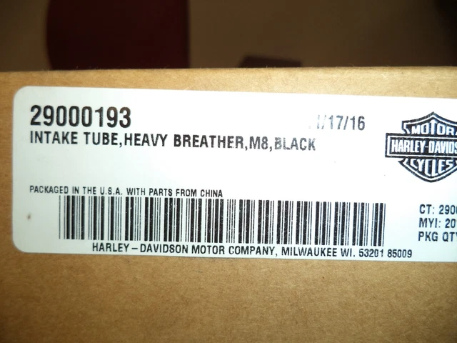 HARLEY DAVIDSON OEM New CVO heavy breather intake tube 29000193 #4087 ...