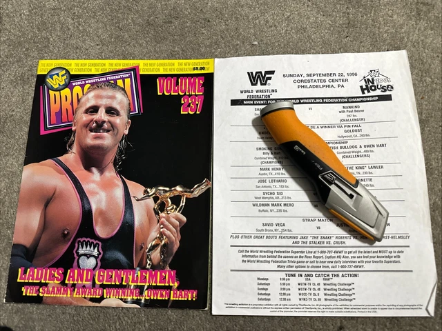 WWF/WWE PROGRAM MAGAZINE #237 Owen Hart September 22/1996 Philadelphia ...