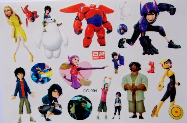 &BIG HERO 6& Disney Cartoon Temp Body Tattoo HIRO Microbots BAYMAX CG ...