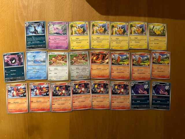 LOTTO SET BASE Carte Pokemon 151 starter eevee gengar pikachu ...