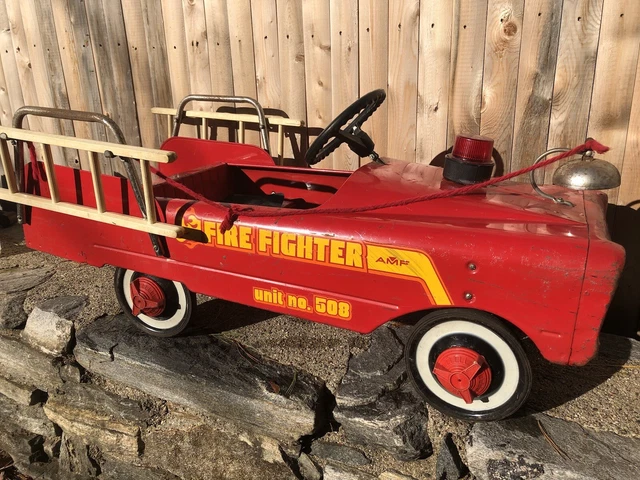 ORIGINAL AMF FIRE Truck Pedal Car Engine with Ladders No. 508 Toy ...