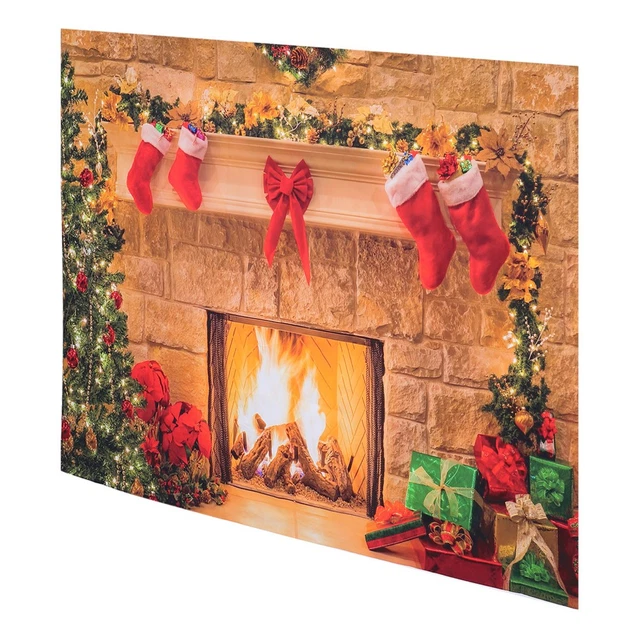 PHOTOGRAPHY BACKDROP CHRISTMMAS Holiday Booth Backdrops Fake Fireplace ...