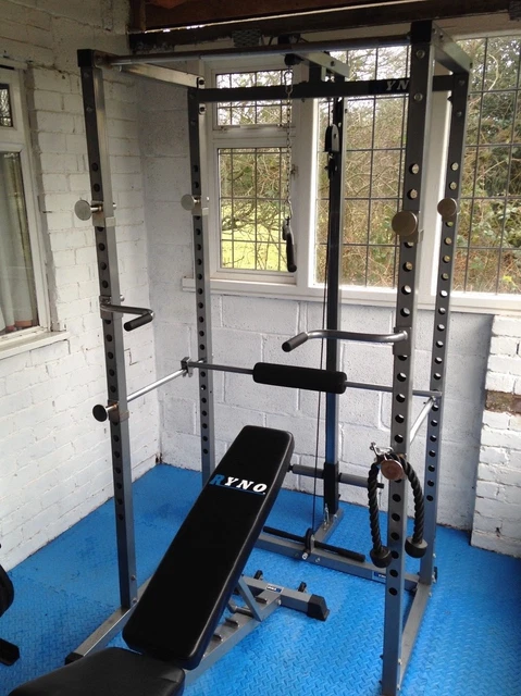 RYNO POWER RACK Squat Cage Weight Bench Combo Package Machine Pull up ...