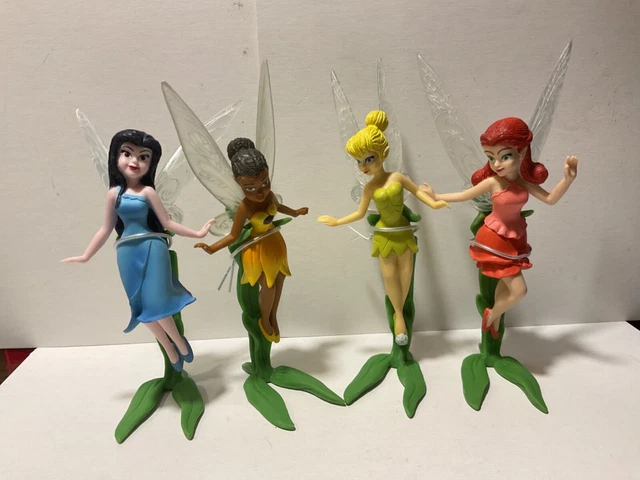 DISNEY FAIRIES ELFEN Bullyland 4 x Figur Tinker Bell und 3 Elfen ca. 12 ...