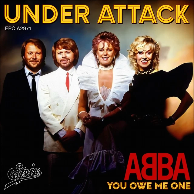 REPRO ARTIST PHOTO ABBA Under Attack AGNETHA EPIC 7" copertina singola taglia 18x18 cm EUR 4,95 ...
