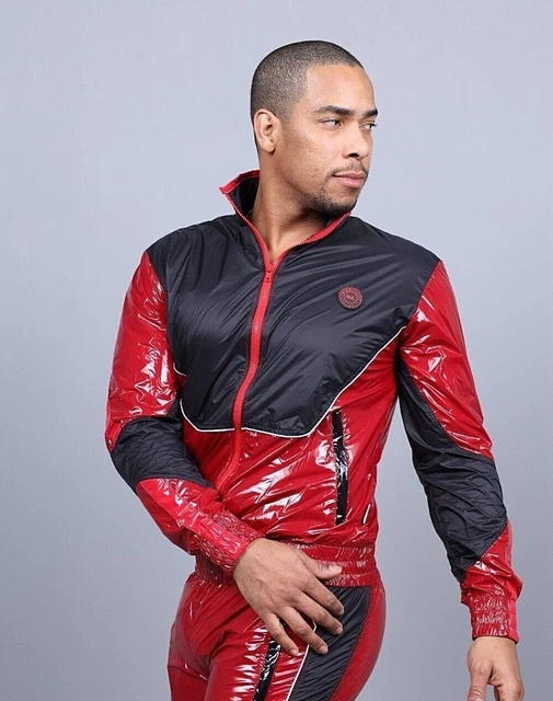 MR. RIEGILLIO SHINY Nylon 24 Tracksuit Jacket Red R1021 $124.95 ...