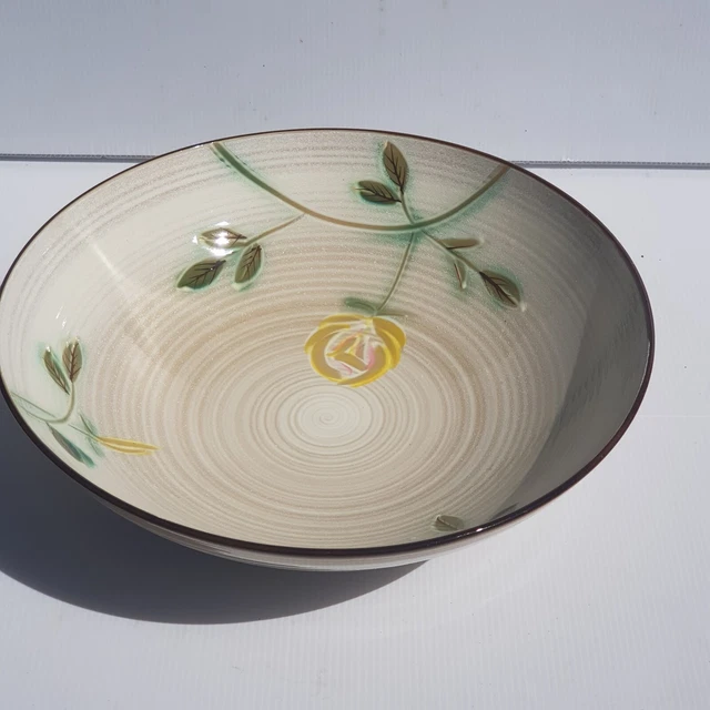 VINTAGE KASUGA SHOWA BOWL JAPANESE HANDCRAFTED STONEWARE Floral EUR 79 ...