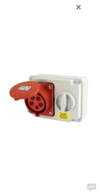 INTERLOCKED SWITCHED RCD Type a Socket 3P+N+E 32A 415V IP44 £26.70 ...
