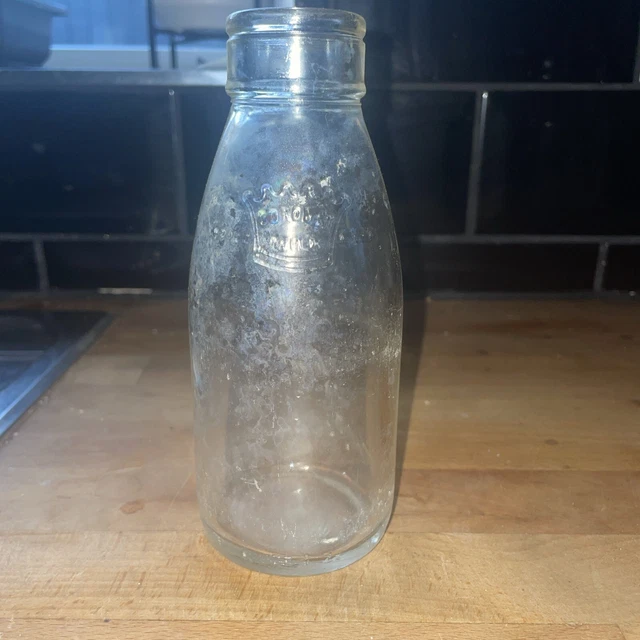 VINTAGE GLASS CORONET Milk Bottle 1950s Half Pint Crown Trade Mark £9. ...