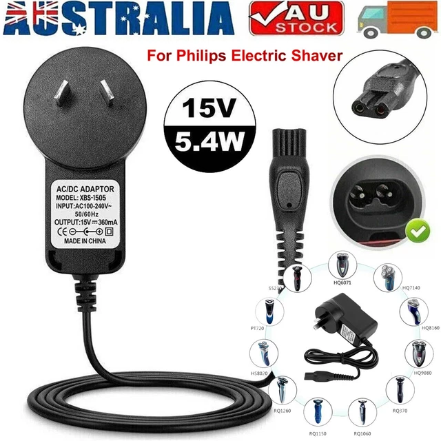 FOR PHILIPS NORELCO HQ8505 Series 15V 0.36A Electric Shaver Charger ...