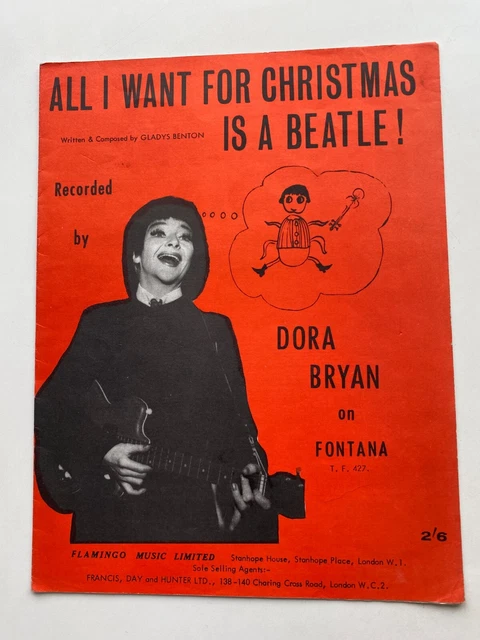 DORA BRYAN 1963 Uk Song Sheet Music All I Want For Christmas Is The ...
