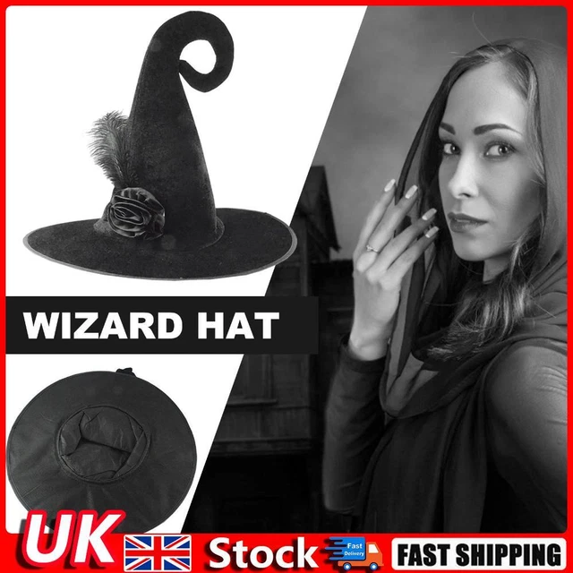 HALLOWEEN COSPLAY WIZARD Caps Black Wizard Hat for Women Men Masquerade ...