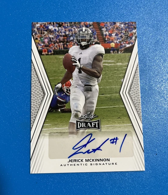 AUTOGRAPHE JERICK MCKINNON recrue A-JMI Kansas City Chiefs 2014 feuille ...
