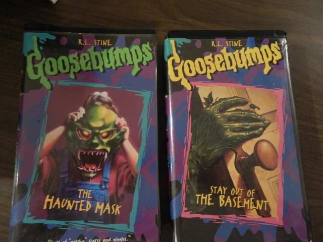 2 VHS LOT Goosebumps Stay Out Of The Basement Haunted Mask Rl Stine ...