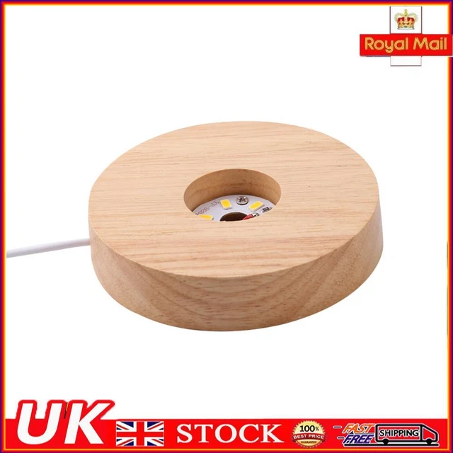 USB SOCKET SWITCH Control Wood Light Base Display Stand Lamp Holder ...