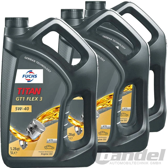 3X5L FUCHS TITAN GT1 Xtl Technology 5W40 Convient pour MB 229.31 VW 502 ...
