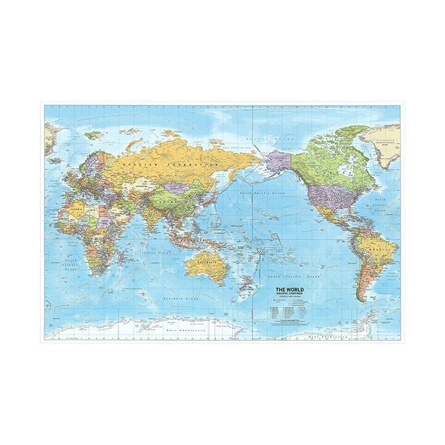 LARGE WORLD MAP A1 A2 Political Educational Poster Art Chart Wall Decor ...