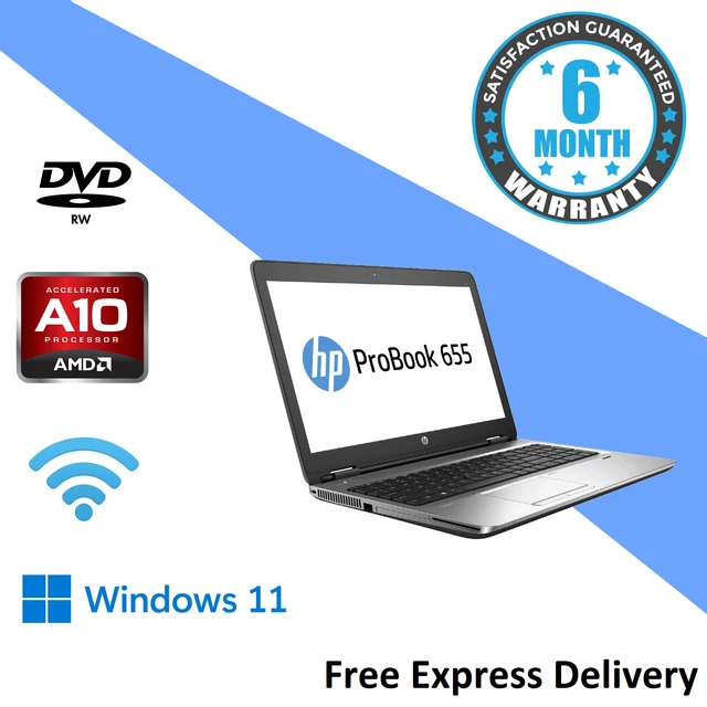 HP PROBOOK 655 G3 - 15" Windows 11 Laptop QUAD Core AMD A10 APU 8GB ...