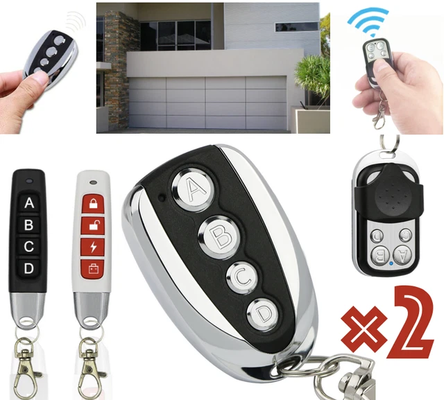 2× 433.92MHZ CLONING Remote Control Key Fob Duplicator Electric Gate ...