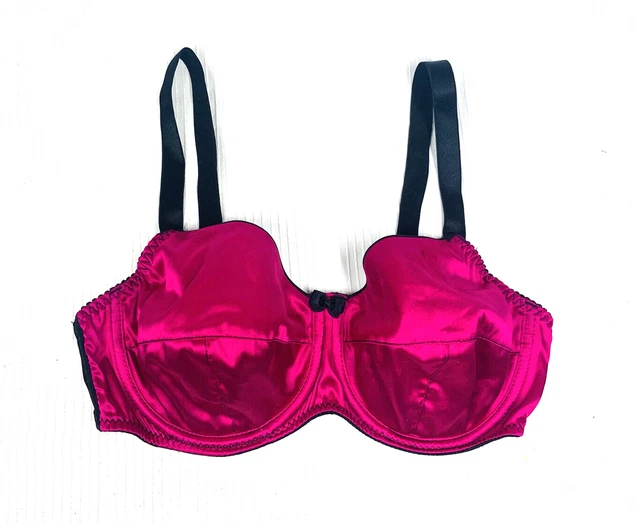 WHAT KATIE DID Pink Satin Bra 36D EUR80D Magenta Retro Repro Vtg 60s ...