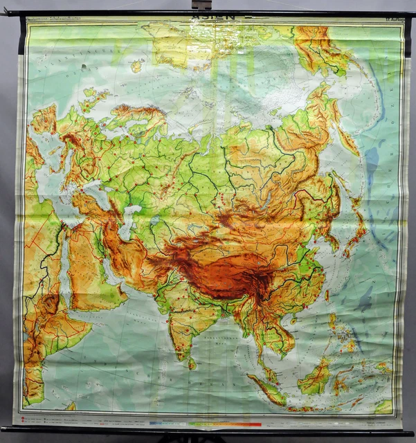 SCHOOL WALL MAP Desert Central Asia River Oasis Irrigation 228x67 ...