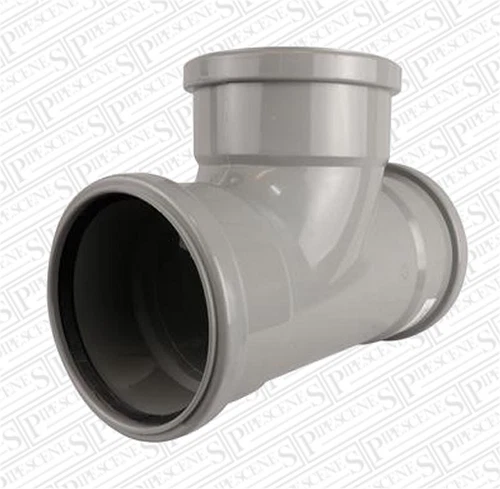 SOIL PIPE 110MM Tee Branch - Light Grey Compact Soil Tee Triple Socket ...