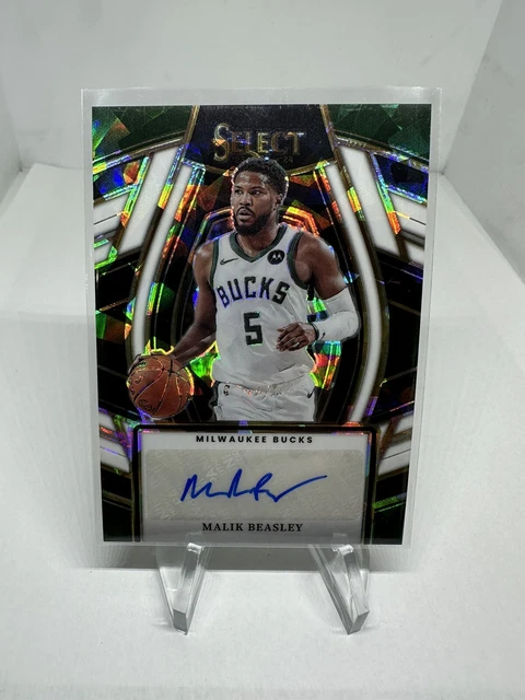 MALIK BEASLEY 2023-24 Select Signature Selections Bianco Prizm AUTO 14/ ...