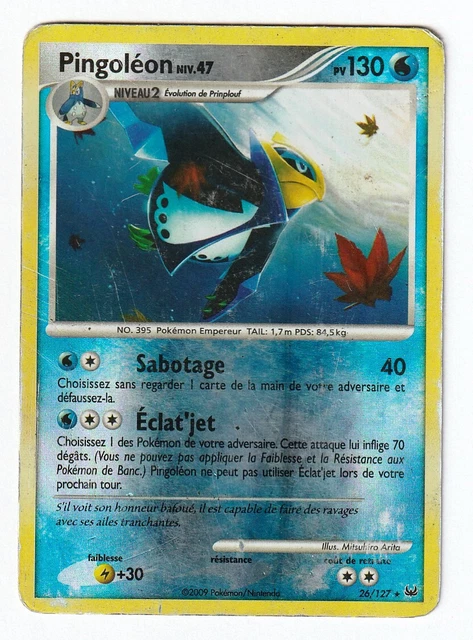 CARTE POKEMON PINGOLEON 26/127 Rare Reverse. Platine. France EUR 2,50 ...