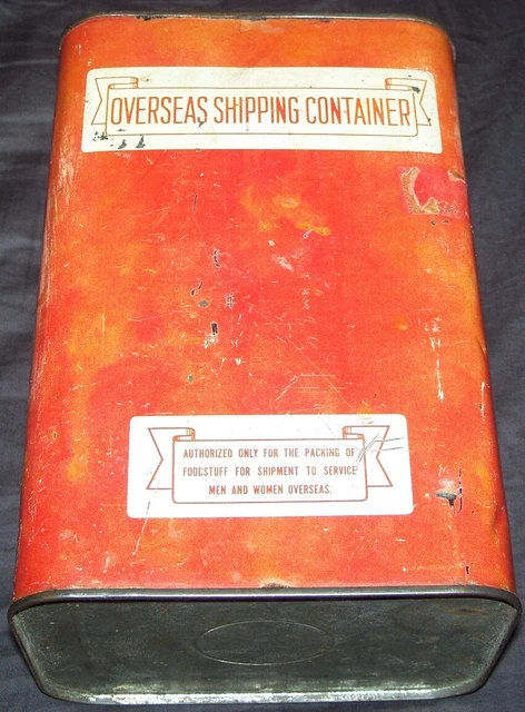 RARE ORIGINAL WW2 U.s. Military Overseas Shipping Container Metal Can ...