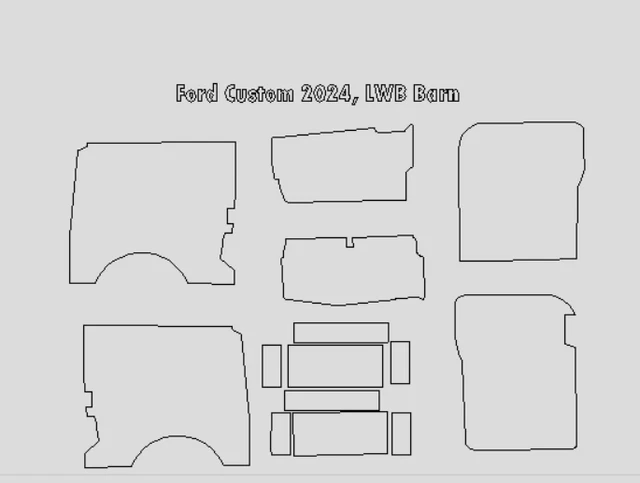 FORD TRANSIT CUSTOM 2024 LWB L2H1 ply lining kit DXF file £24.84 ...