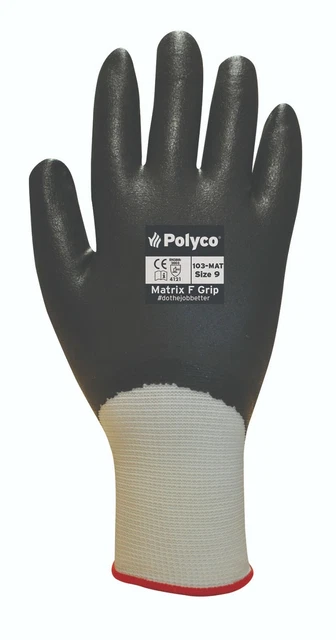 POLYCO MATRICE F Prise FC sans Couture Nitrile Revêtu Taille 10 EUR 20 ...