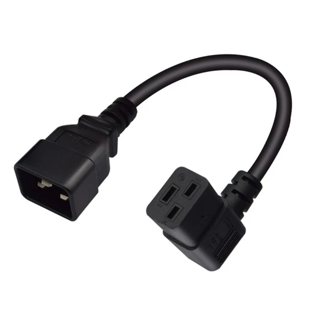 EFFICIENT 16A 250V Power Cord Right Angle IEC320 C19 to C20 Power Cable ...