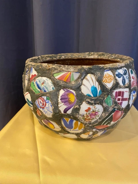 ANCIEN CACHE POT Mosaique Style Picassiette Annees 60 EUR 120,00 ...