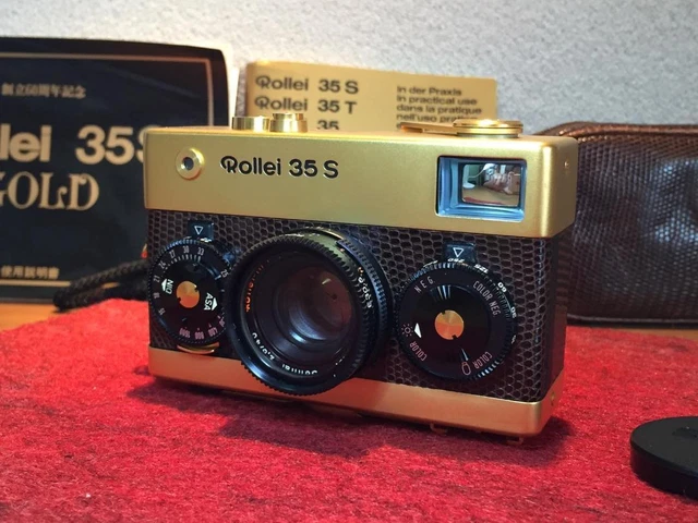ROLLEI 35 S Gold 60th Anniversary Film Camera With Case Good Condition ...