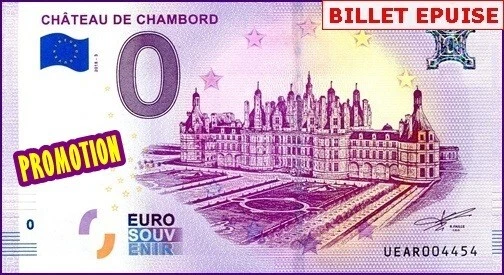 UEAR / CHATEAU De Chambord / Billet 0 € / Null Euro-Schein / 0 € 2018-3 ...