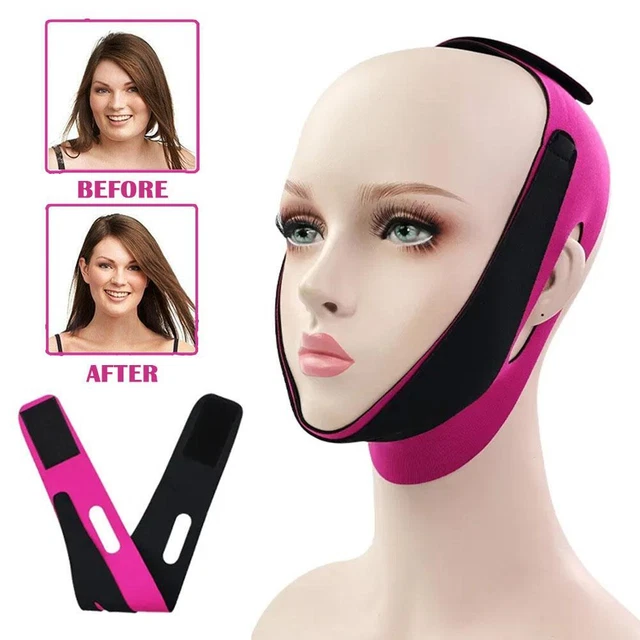 ELASTIC FACE SLIMMING Bandage V Line Face Shaper Women Chin Cheek Lift ...
