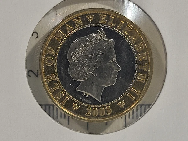 (L1182) 2003 ISLE of Man Two Pounds Coin - Thorwald's Cross-slab £2 £4. ...