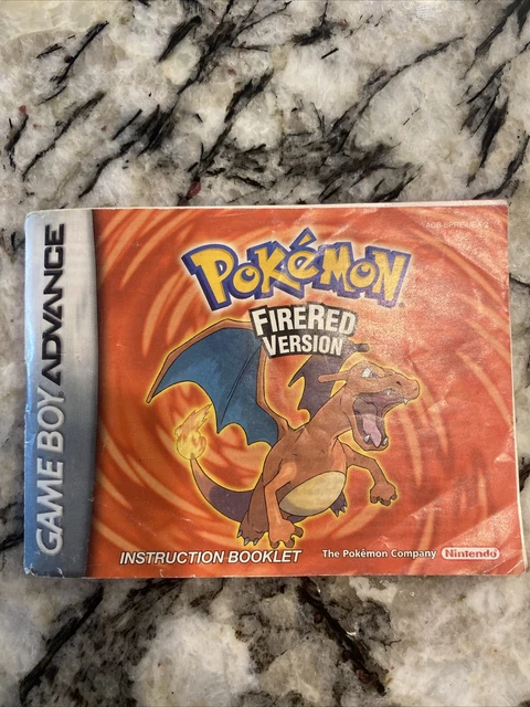 GAME BOY ADVANCE GBA Pokemon FireRed Original Manual Only *Authentic ...
