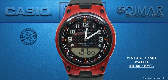 VINTAGE WATCH CASIO AW-80-4BVEF. QW2747 Telememo 30. WR.50m. Yr 2003 ...