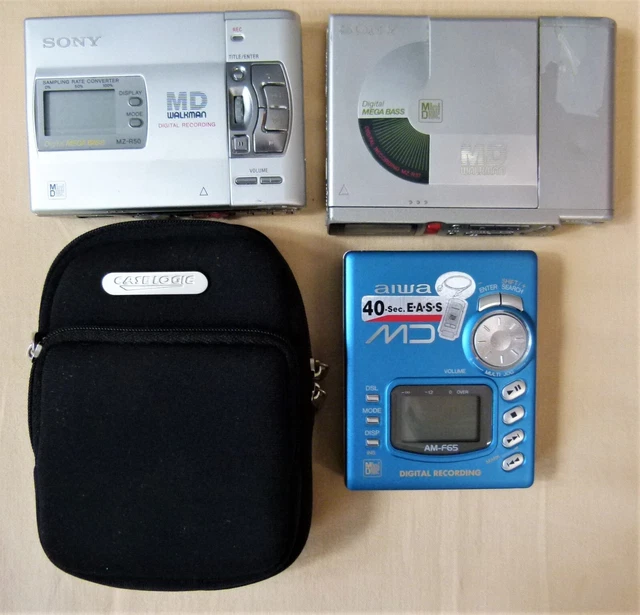 KONVOLUT MINIDISC RECORDER Walkman Aiwa AM-F65, Sony MZ-R50 & MZ-R37 ...