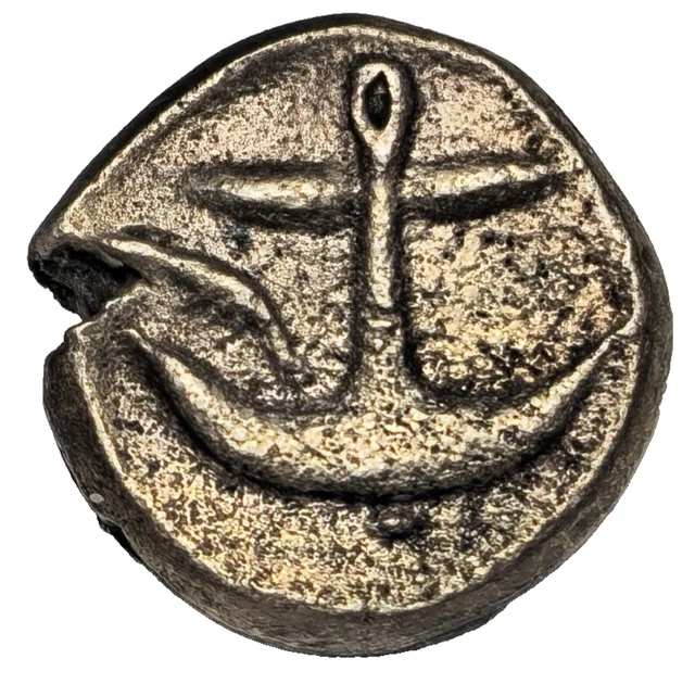 ANCIENT GREEK DRACHM Anchor And Crayfish. Apollonia Pontica 450 B.c-2,8 ...