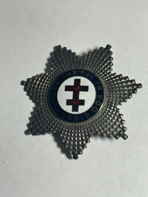VTG MASONIC KNIGHT’S Templar Preceptors Breast Star Metal Enamel Badge ...