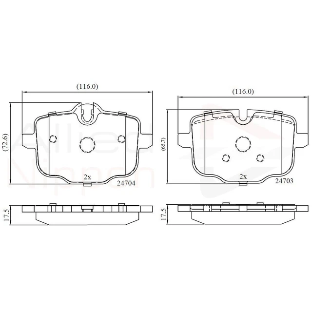 BRAKE PADS SET For BMW X3 G01 sDrive 20i 1.6 Rear 34212284389 ...