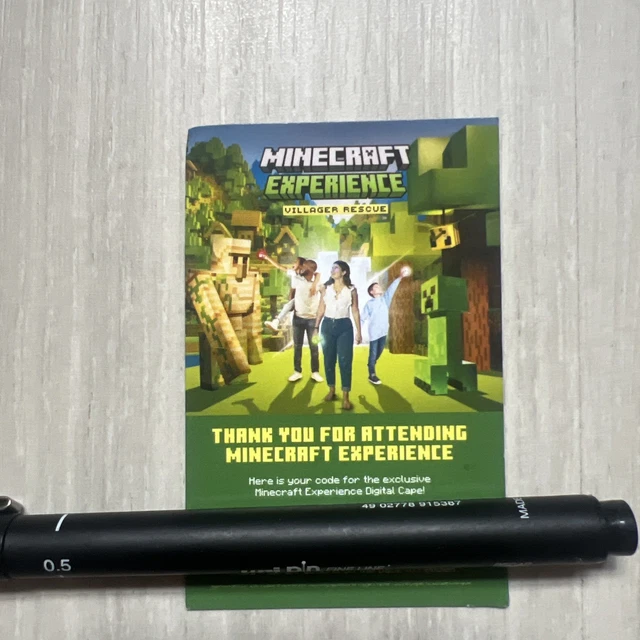 LONDON 2025 EXCLUSIVE Minecraft Experience Villager Rescue Event Cape ...