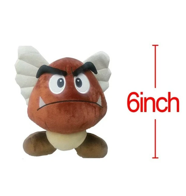 SUPER MARIO BROS Flying GOOMBA 6" New Gaming Soft Toy Gift Bday Xmas ...