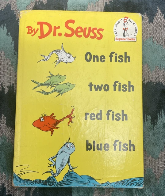 ONE FISH TWO Fish Red Fish Blue Fish by Dr. Seuss First Edition 1960 £5 ...
