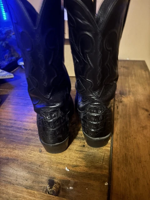 LUCCHESE MEN'S CHARLES caiman belly r-toe mens exotic cowboy boot £85. ...